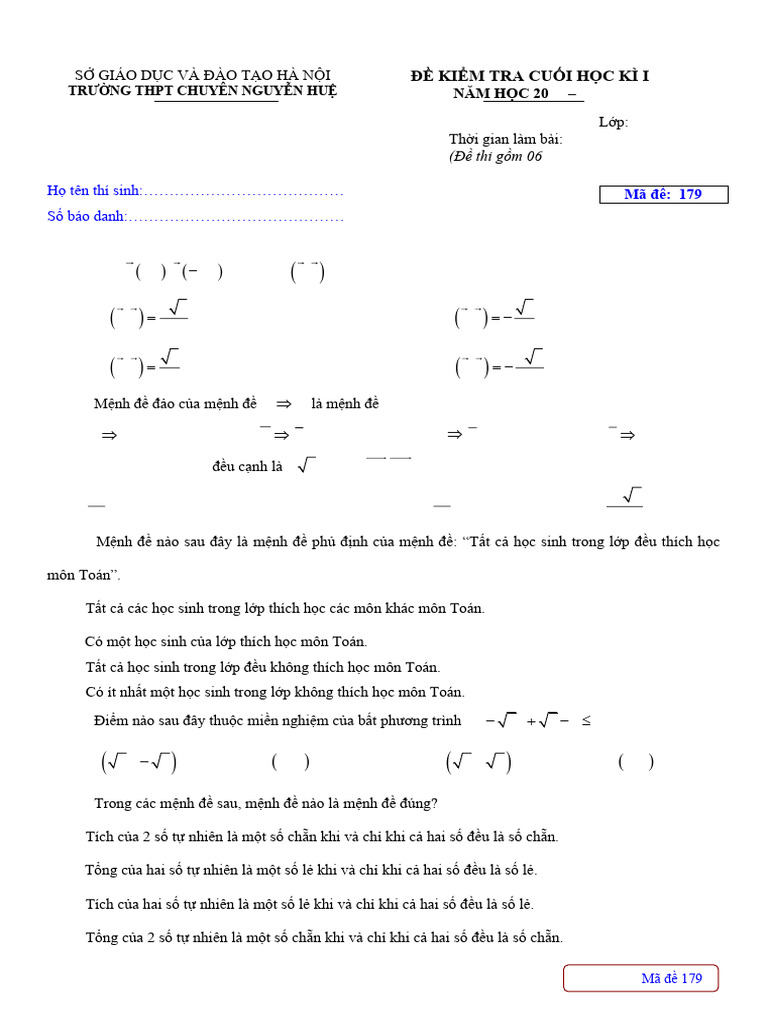 HK1 K10 2023-2024 Made 179 | PDF