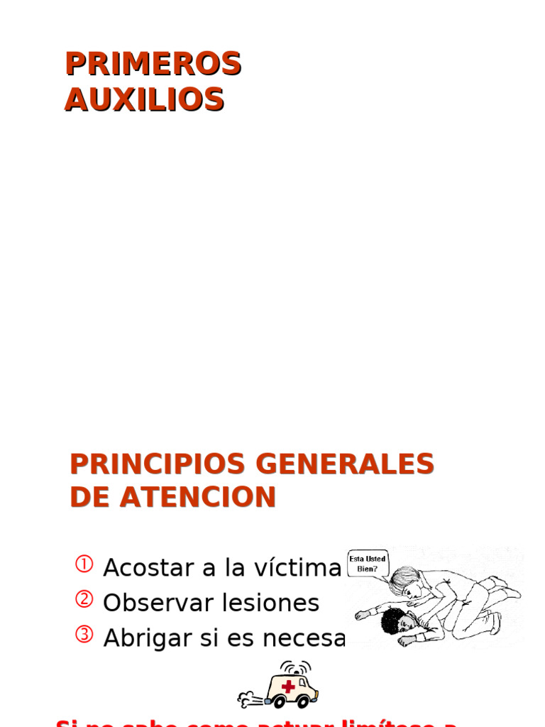 Folleto Primeros Auxilios | PDF | Herida | Reanimación cardiopulmonar