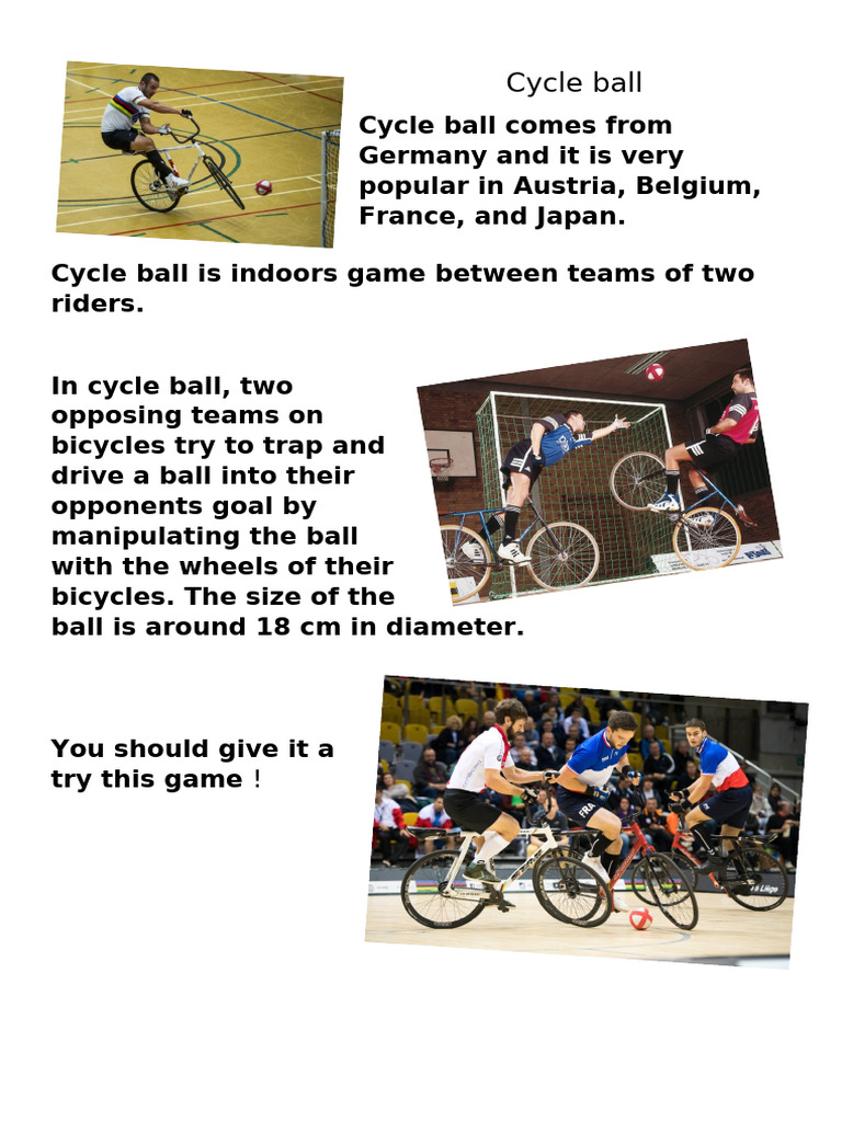 Cycle Ball: Indoor Team Sport Guide | PDF