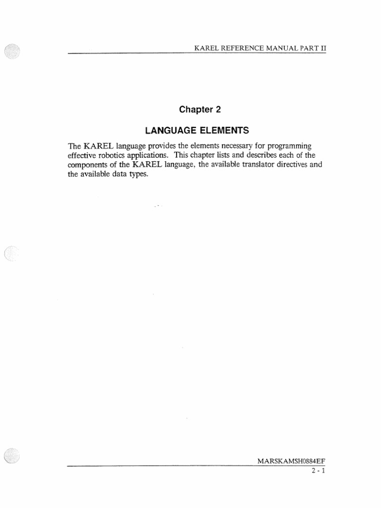 Karel Reference - Chapter 2 - Language Elements | PDF
