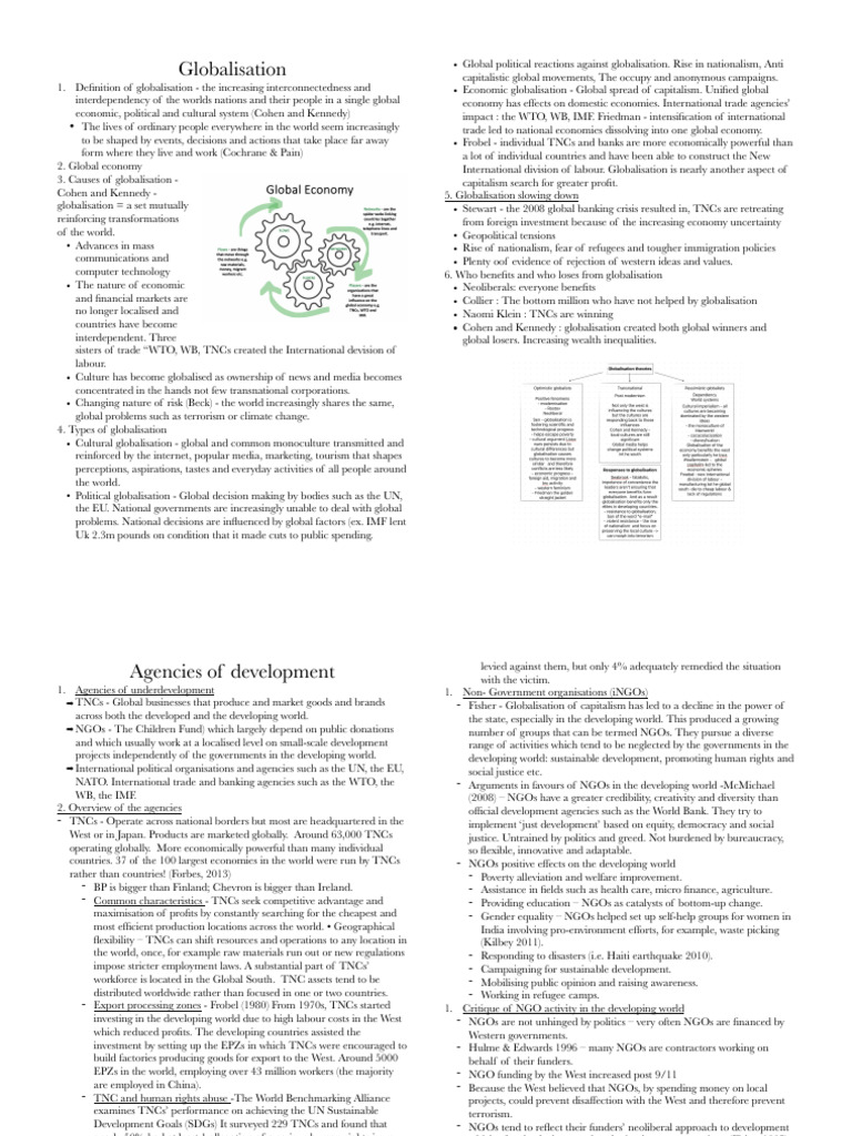 Globalisation and development | PDF | Globalization | Aids
