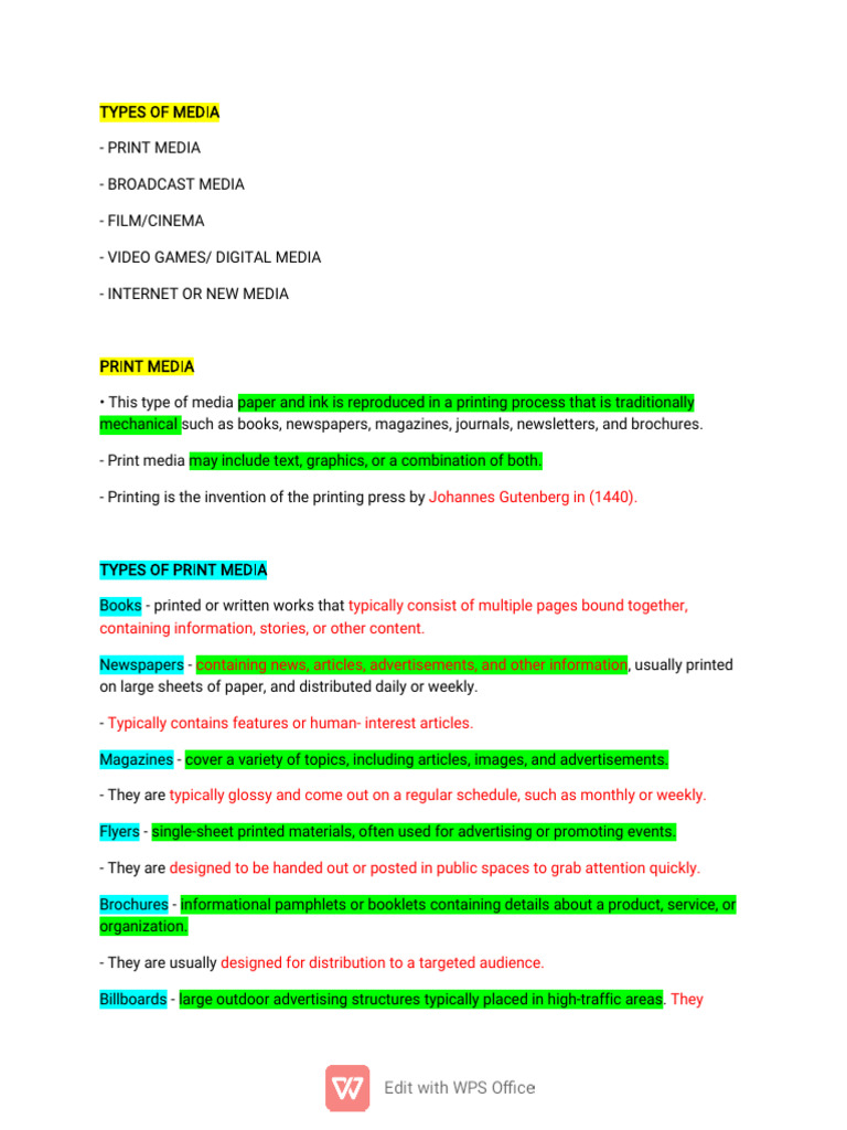Types of Media (Mil) | PDF | Mass Media | Technological Convergence