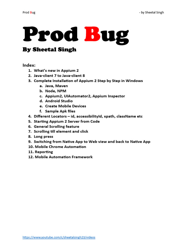 Appium 2 Prodbug | PDF | Installation (Computer Programs) | Android (Operating System)