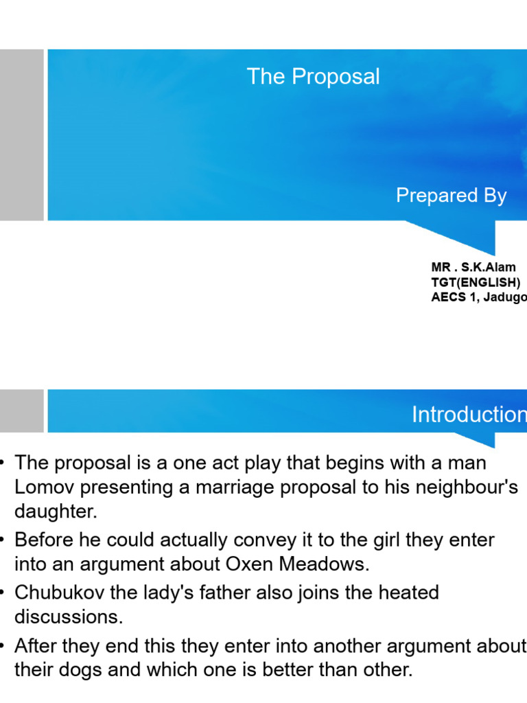 Class X Eng The Proposal M 1 of 2 PPT Module 1 | PDF
