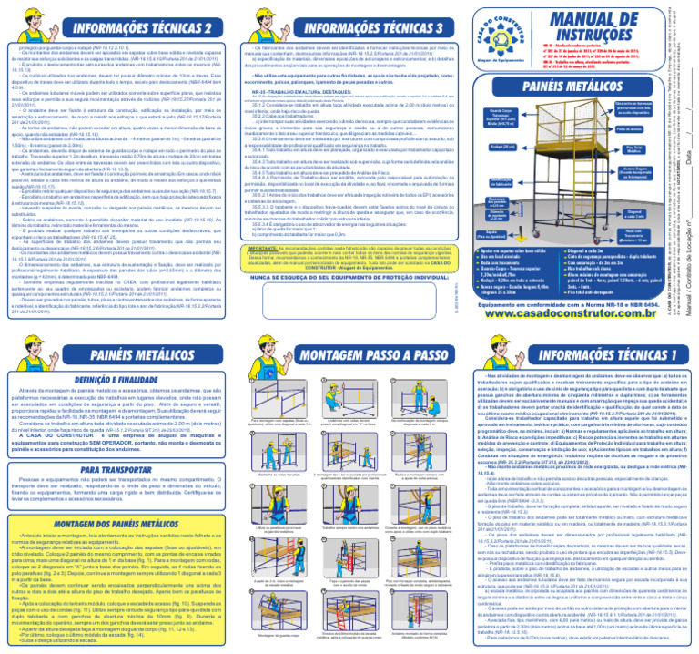 Normas de Segurança para Andaimes NR-18 | PDF | Parafuso