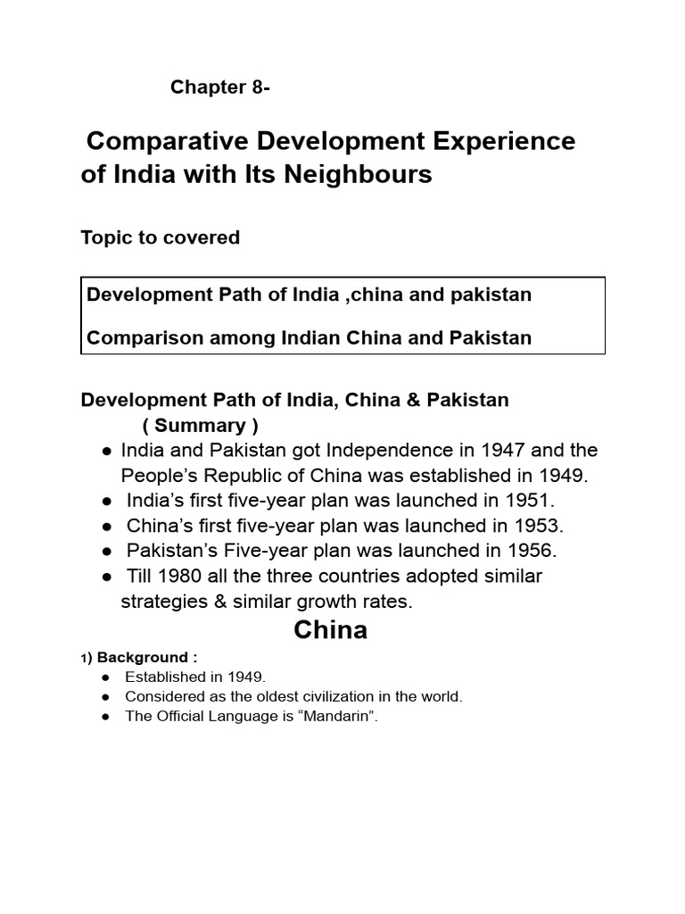 Final (2) CH - 3 India China Pakistan (IED) | PDF | Infant Mortality ...