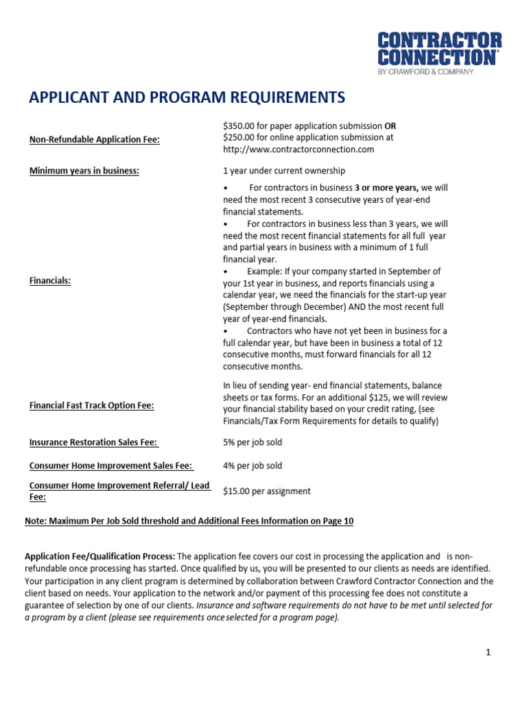 Contractor Connection Manual | PDF | Balance Sheet | Insurance