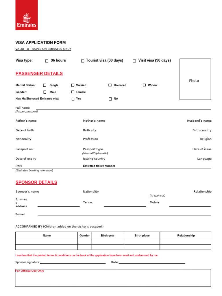 English Visit Visa Form v9 | PDF | Travel Visa | Passport