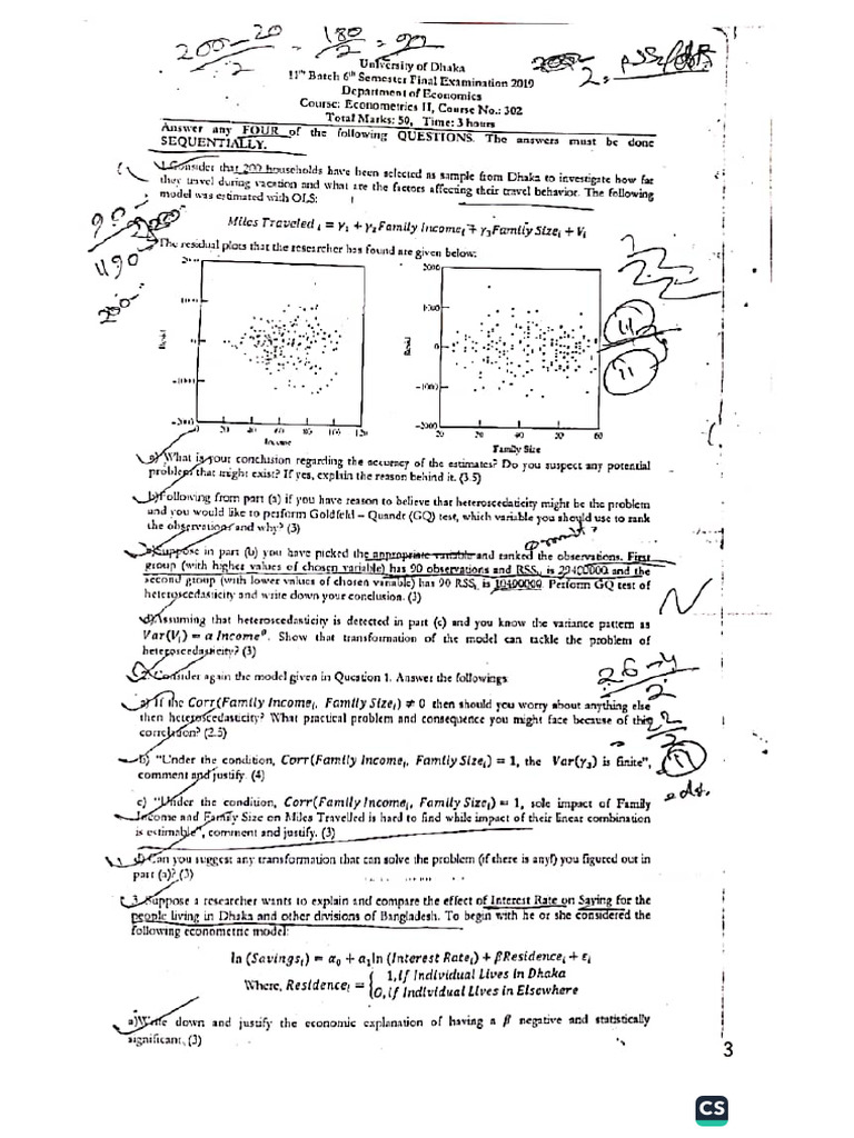 Econometrics Questions | PDF