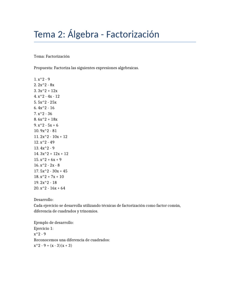Algebra Tema 2 | PDF | Métodos y materiales de enseñanza