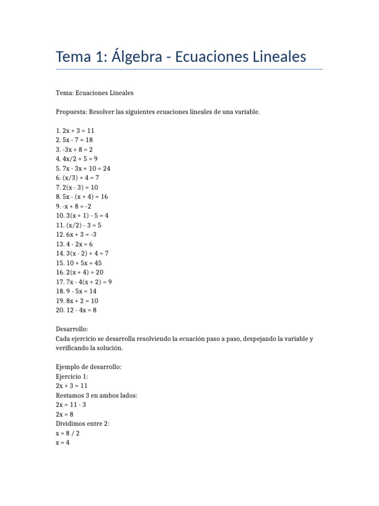 Algebra Tema 1 | PDF