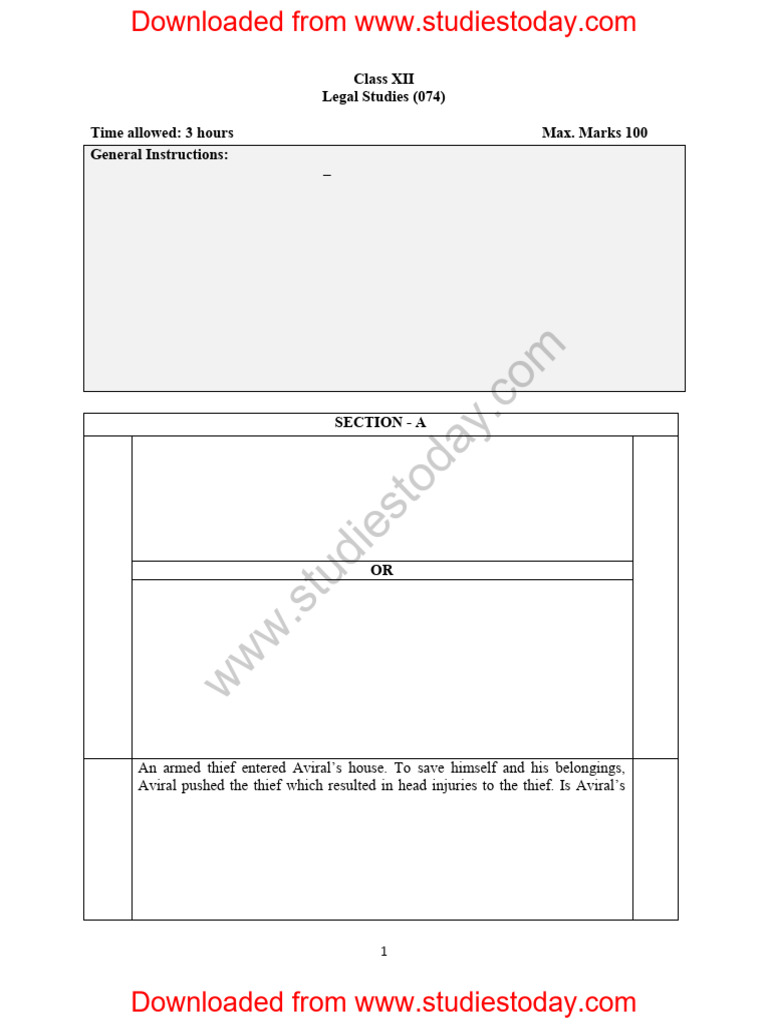 CBSE Class 12 Legal Studies Sample Paper 2019 Solved | PDF | Mediation ...