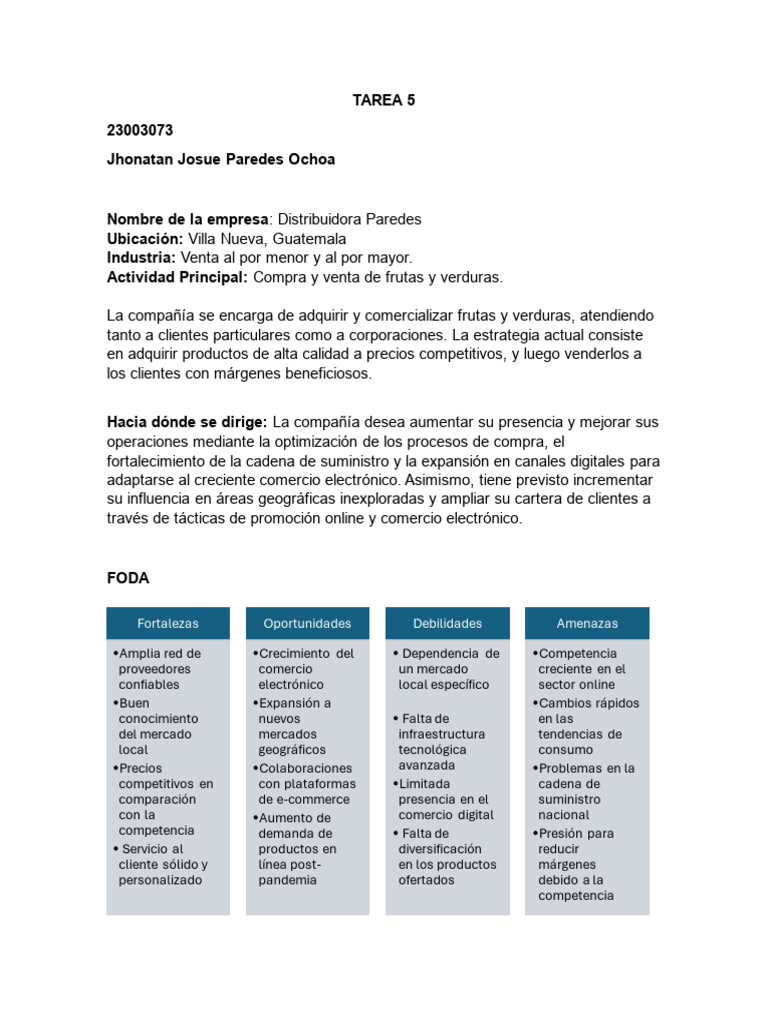 TAREA 5 ADMIN 1 | PDF | Comercio electrónico | Procesos de negocio