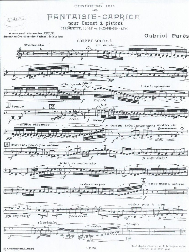 G. Pars - Fantaisie - Caprice Trompeta en Sib | PDF