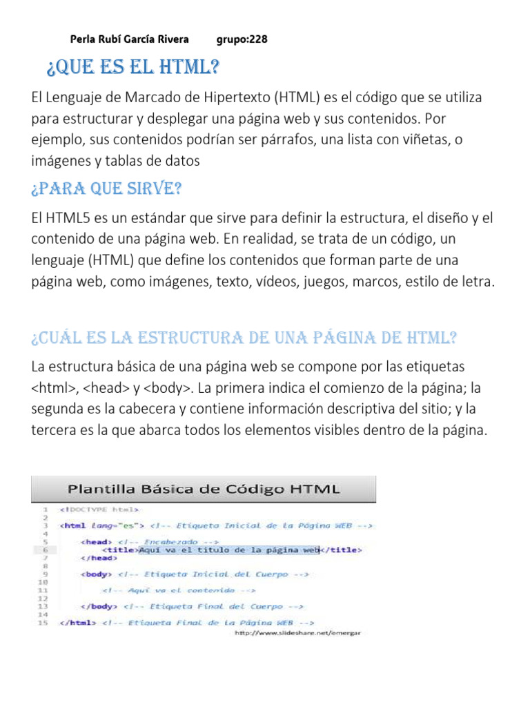 Estructura Básica HTML | PDF