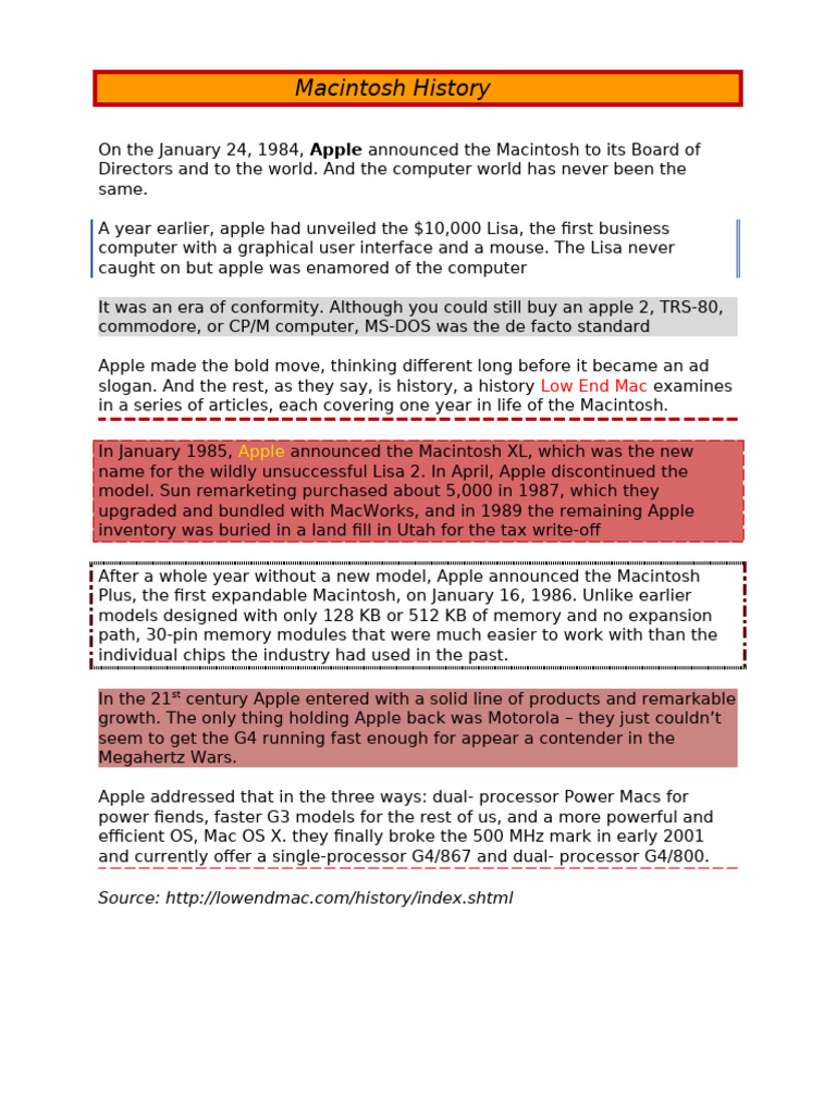 Macintosh Evolution: Key Milestones | PDF