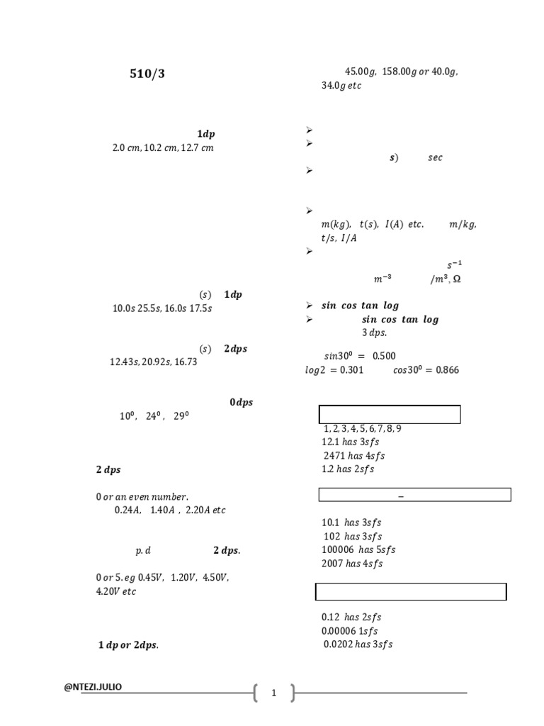 Paper 3 Physics Practical s4 Guide Notes | PDF | Significant Figures ...