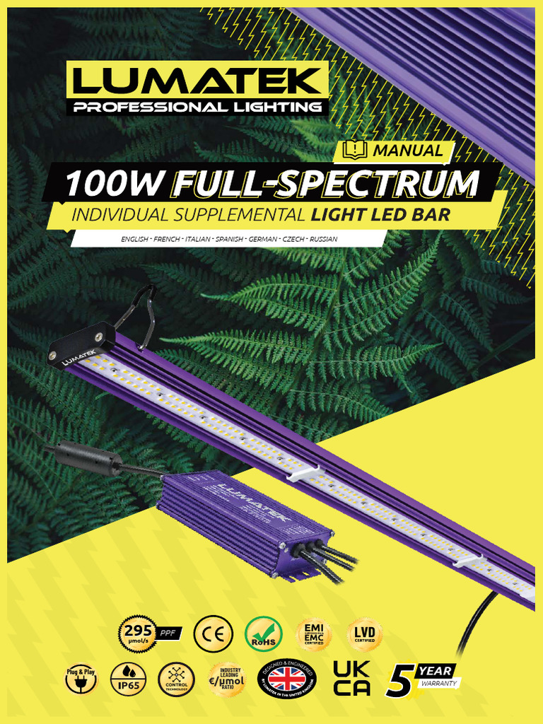 web_manual_100w_individual_supplemental_light_led_bar | PDF | Light Emitting Diode | Power Supply