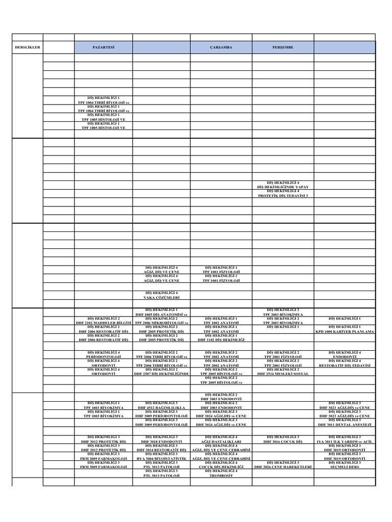 2024-2025 Güz Yariyili Amfi̇ Plani - DHF | PDF
