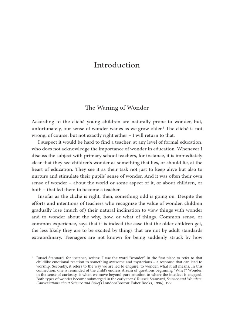 WONDER-AND-EUCATION-READINGS | PDF | Experience | Idea