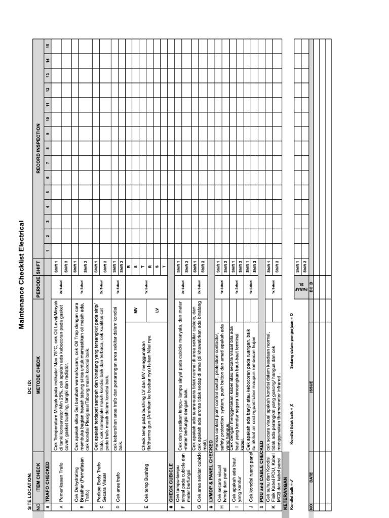 CHECKLIST TRAFO - Merged | PDF