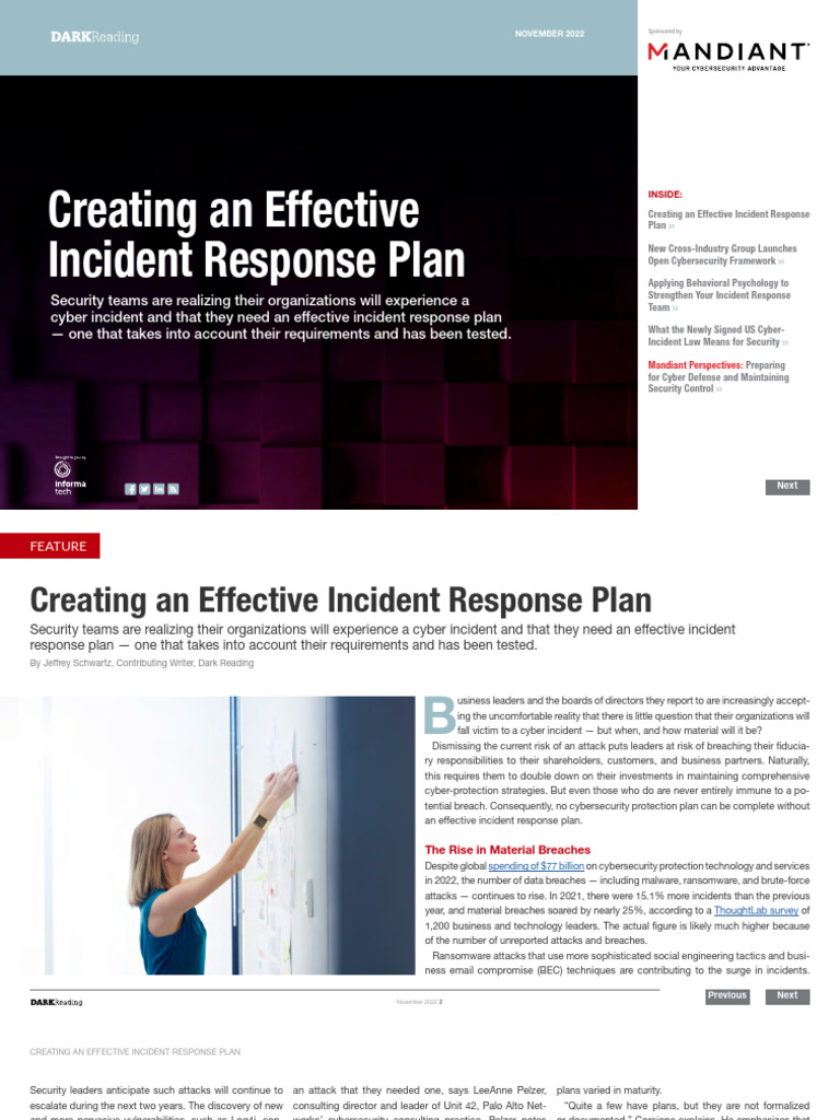 Effective Incident Response Plan | PDF | Computer Security | Security