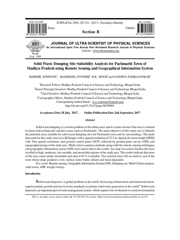 Solid Waste Dumping Site Suitability Ana | PDF | Topography ...