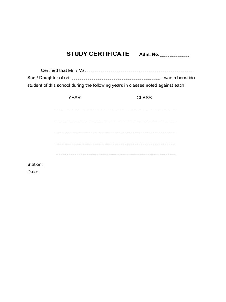 AP School Study Certificate Format 1 | PDF