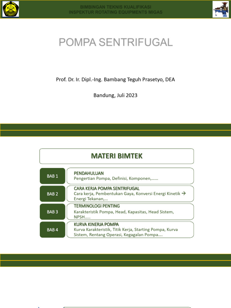 1.modul 1 - Pengantar Teknologi Pompa - Juli - 2023 | PDF