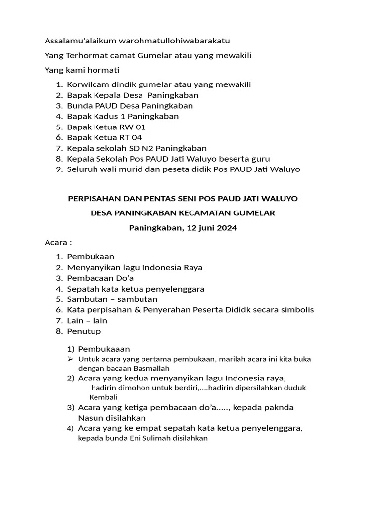 Yang Terhormat Camat Gumelar Atau Yang Mewakili | PDF