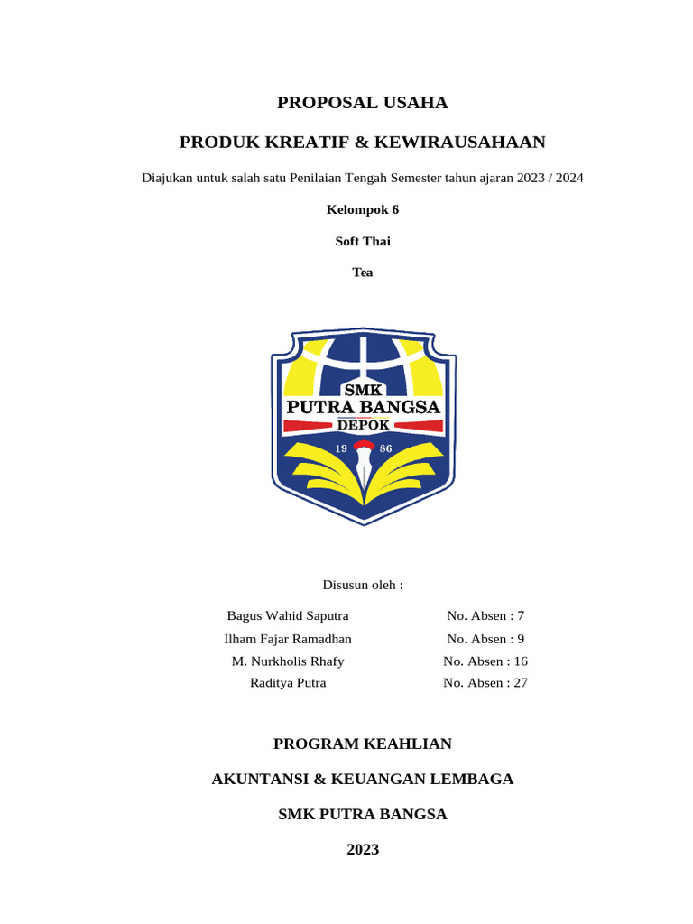 Proposal Usaha Pak Erwin Print | PDF