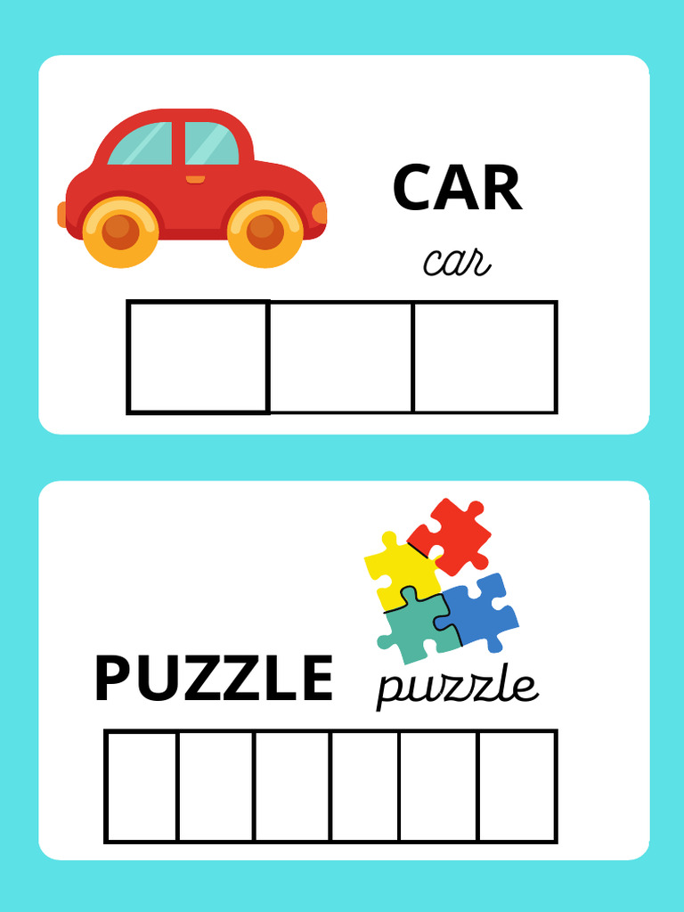 Colorful illustrated English word cards | PDF