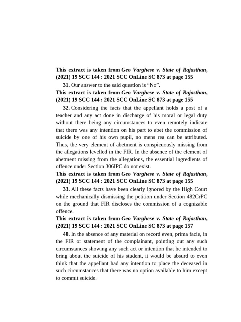 Short extract of 306 | PDF | Aiding And Abetting | Mens Rea