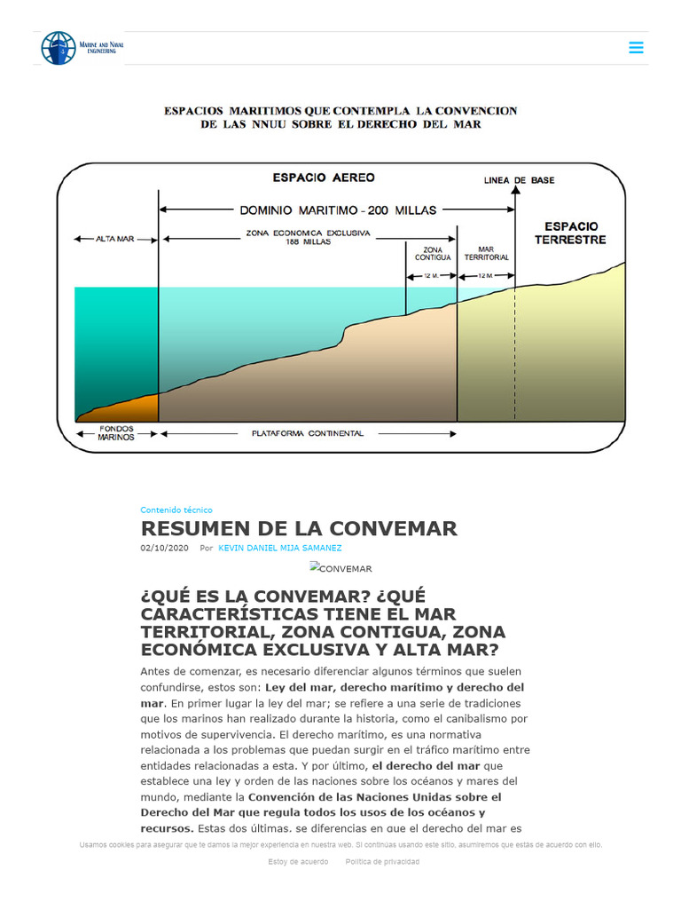 RESUMEN de LA CONVEMAR - Marine and Naval Engineering | PDF | Zona ...