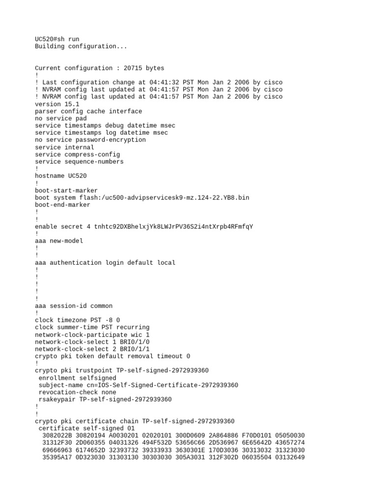 Configuration CME UC540 | PDF | Internet Protocols | Session Initiation ...