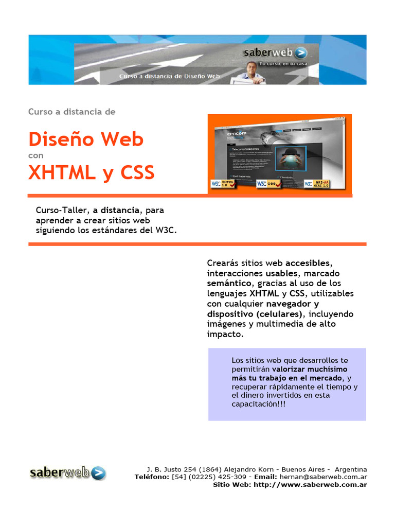 Diseno Web Con XHTML y CSS - SaberWeb | PDF | HTML | Red mundial