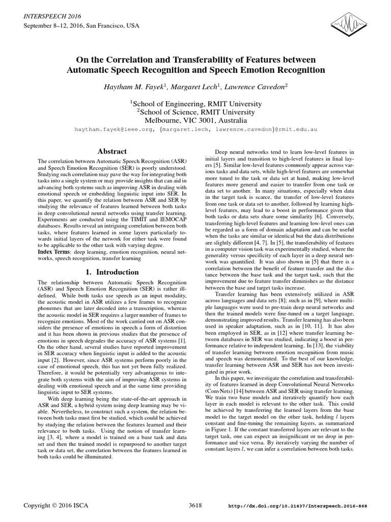 fayek16_interspeech | PDF | Speech Recognition | Deep Learning