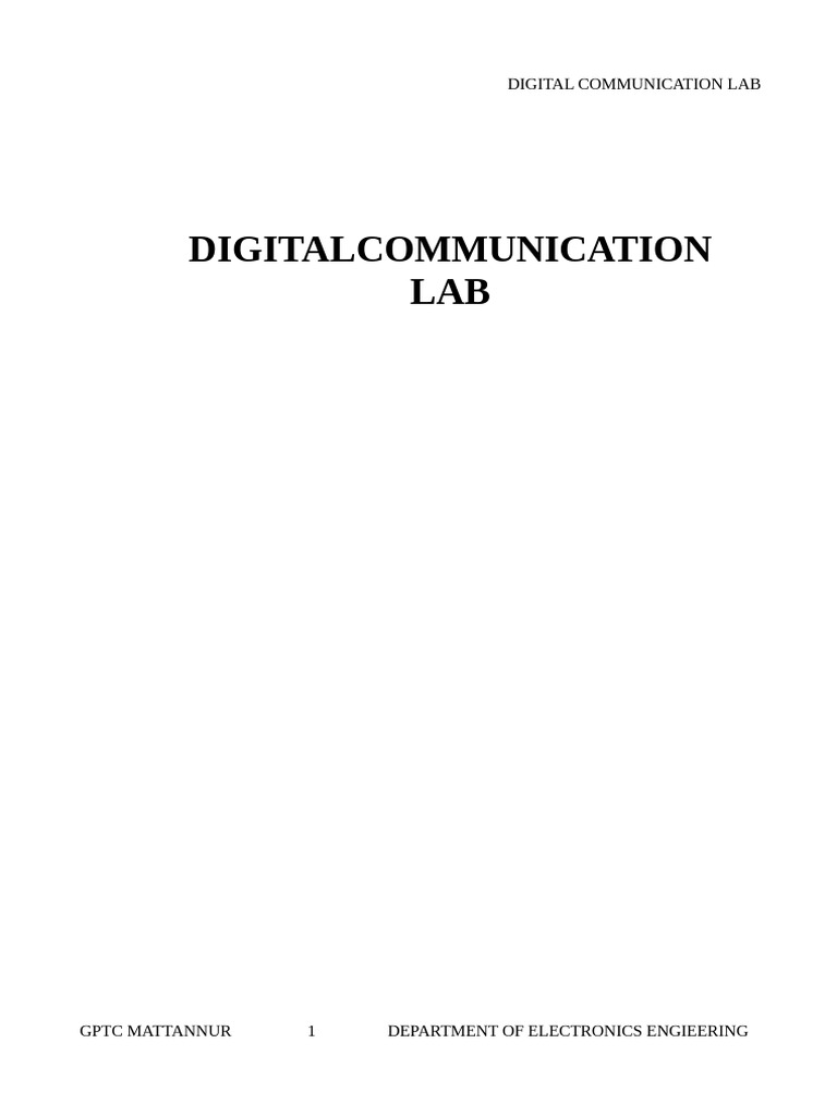 Digital Communication Lab Manual - Updated | PDF | Modulation ...