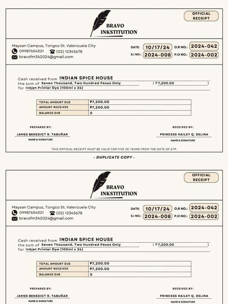 Or (Duplicate & Triplicate) | PDF