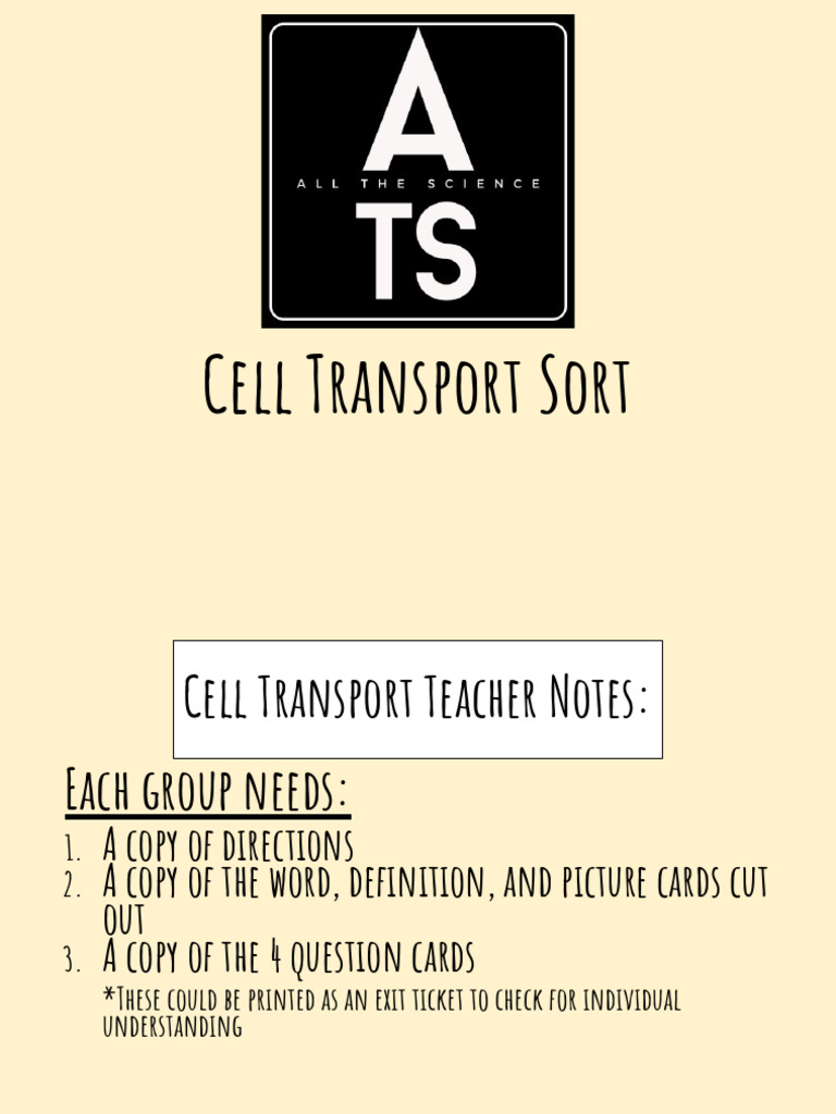 Cell Transport Activities and Questions | PDF | Cell Membrane | Cell ...