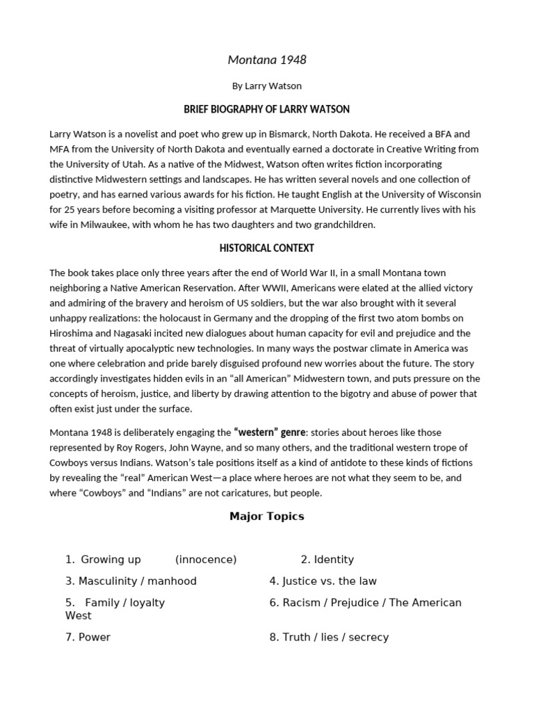 Montana 1948 Introduction | PDF