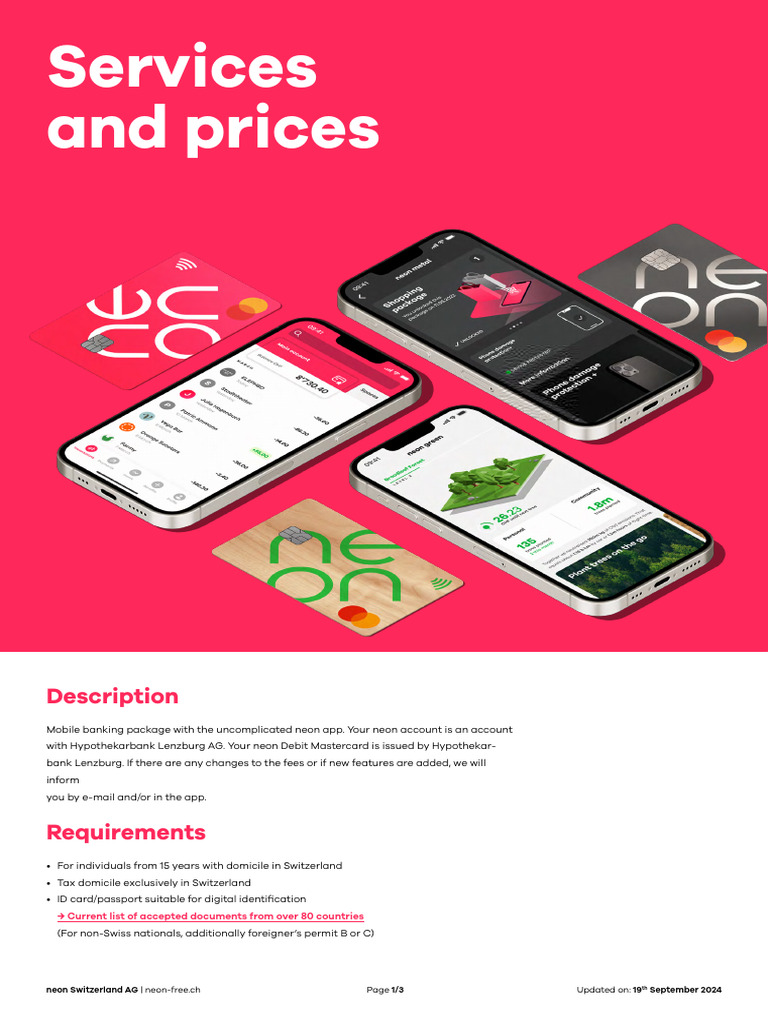 Neon Services and Prices EN | PDF | Payments | Debit Card