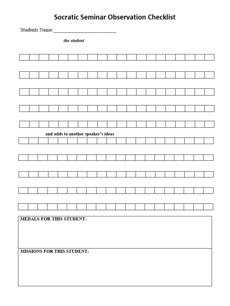Socratic Seminar Marking Criteria 1 | PDF | Human Communication