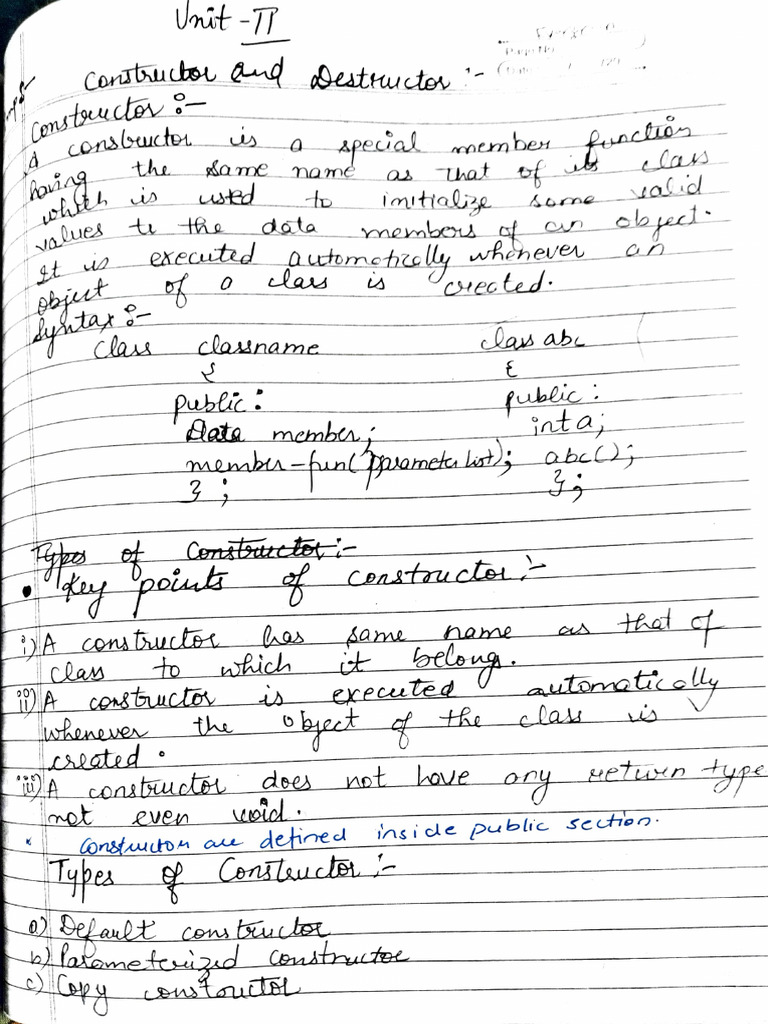 Constructor and Destructor | PDF