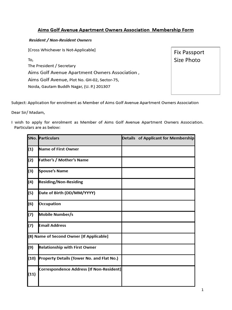 Aims Golf Avenue AOA Membership Form | PDF | Government | Government ...