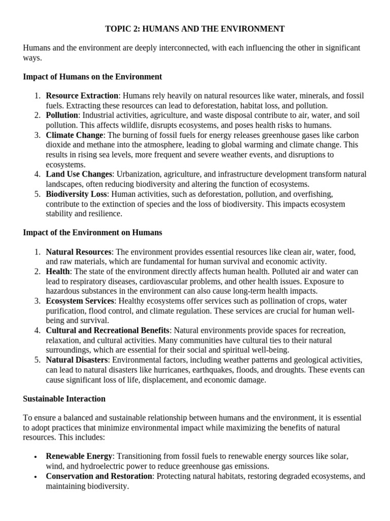 Humans' Impact on the Environment | PDF | Natural Environment | Ecosystem
