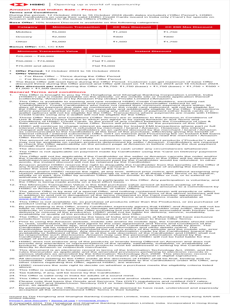 festive_campaign_tnc | PDF | Credit Card | Debit Card