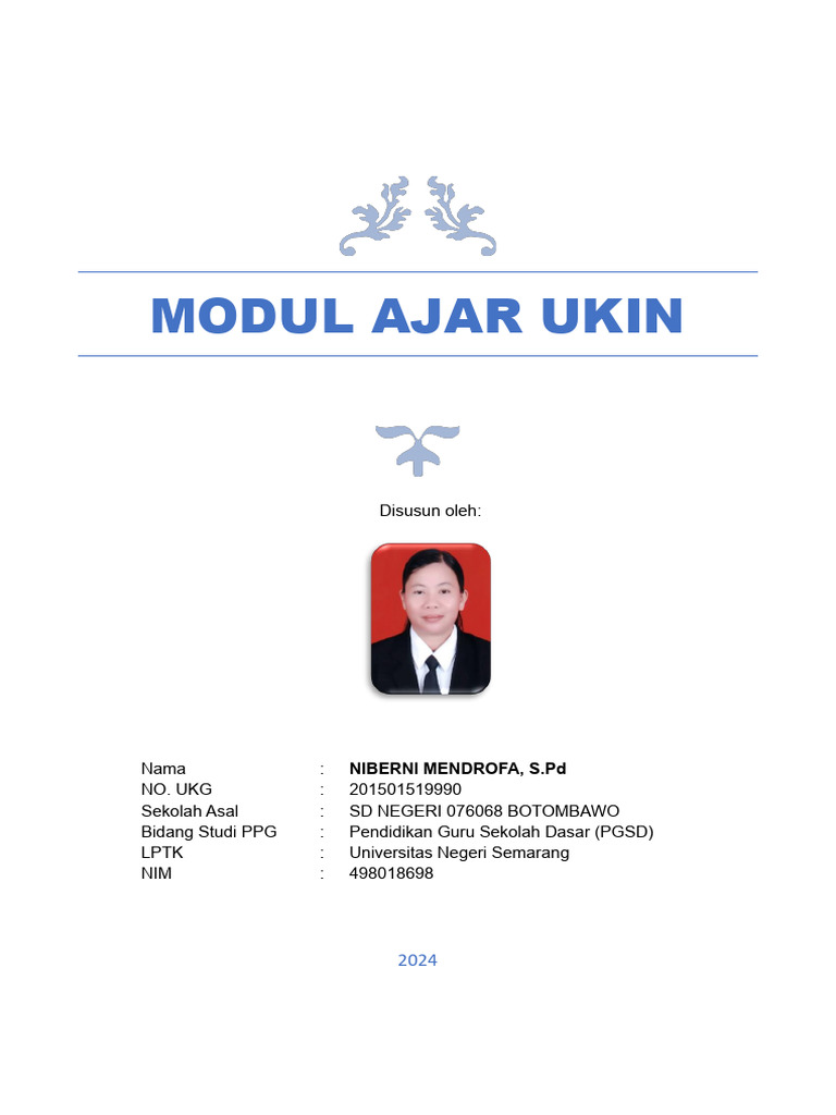 Modul Ajar UKIN - Niberni Mendrofa | PDF