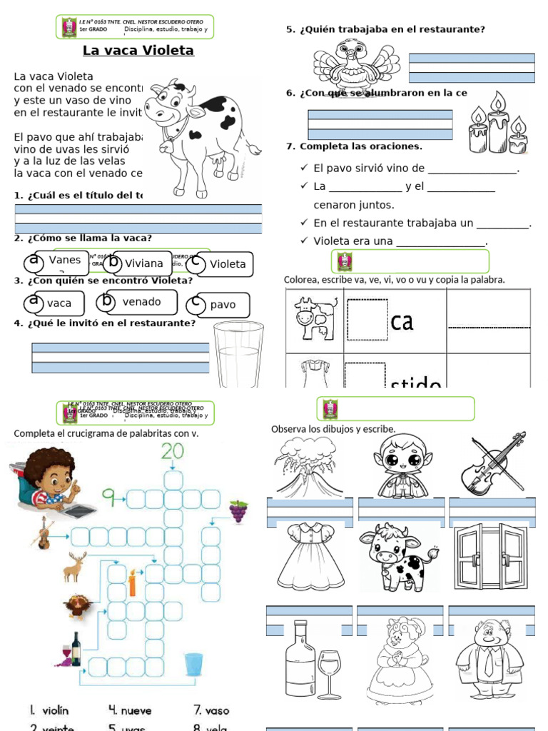 S4 - Ficha - La Vaca Violeta | PDF | Artes del Lenguaje y Comunicación ...