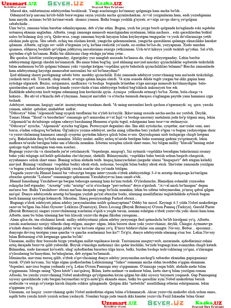 Ajdodlarni Tinch Qo Yaylik (Murod Muhammad Do ST) - Uzsmart - Uz | PDF